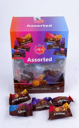 chocozay Ora assorted flavours box (70pcs) rocher like chocolate coated ...