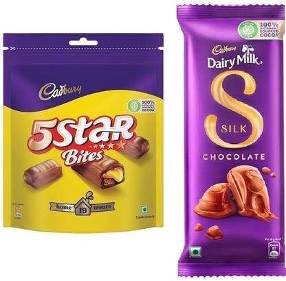 Cadbury 5 Star Chocolate & Silk Chocolate Bar 60 g Bars Price in India ...