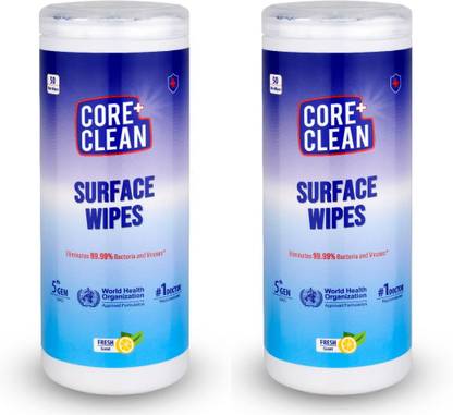 CORE CLEAN Surface Disinfecting Wipes, Multi Antibacterial Cleaning ...