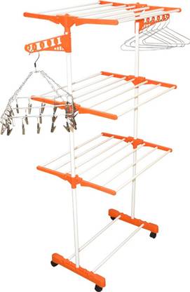 EZ deal Plastic Floor Cloth Dryer Stand one pole Powder Coated Premium ...