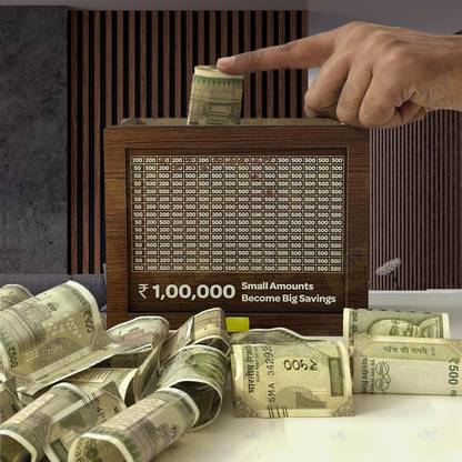 Awex Wooden money box with pre-marked count system Coin Bank Price in ...