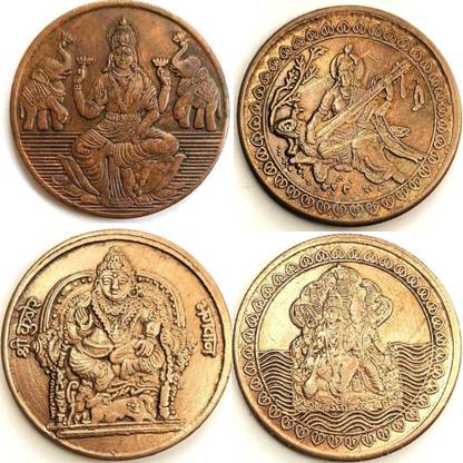 oldcoinwala Lord Laxmi with 2 Elephants Goddess Saraswati Shree Kuber ...