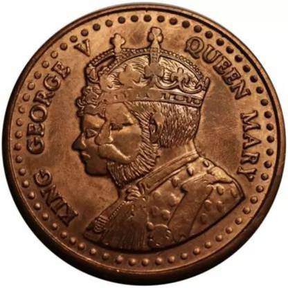 ANK East India Company UKL Coin of One Anna of King George V Queen Mary ...