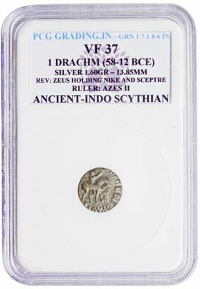 Numiscart 1 Drachm (58-12 BCE ) Ruler - Azes - II Indo Scythian PCG ...