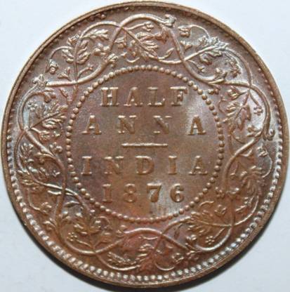 Eshop Half Anna 1876 (Victoria Queen)British India Rare Collecting ...