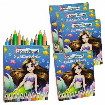 Flipkart.com | AMANVANI 10 Shades Mermaid Design Smooth Color Pencils ...