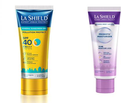 La Shield Pollution Protect Mineral Sunscreen Gel SPF40 50g & Intense ...