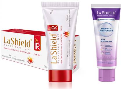 La Shield IR SPF30+ & PA+++ Sunscreen Gel 60g & Intense Body Lotion ...