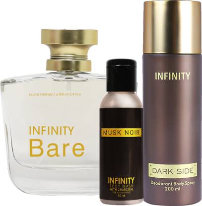 INFINITY Bare EDP Perfume 100ml, Dark Side Deo Body Spray 200ml, Musk ...