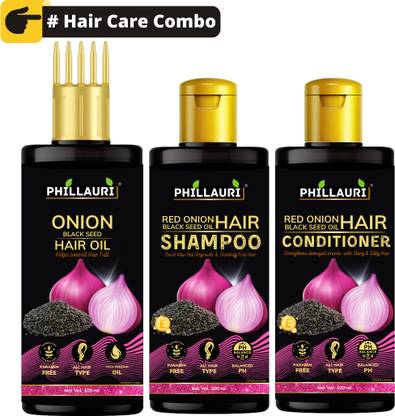 Phillauri Red Onion Black Seed Oil Ultimate Hair Care Kit for Hair Fall ...
