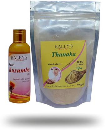 haley's natural Thanaka powder Grade -Groz 100g & Kusumba Oil 100ml ...