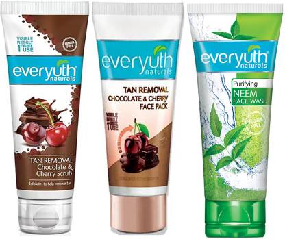 Everyuth Naturals Tan Removal Chocolate & Cherry Scrub + Face Pack ...
