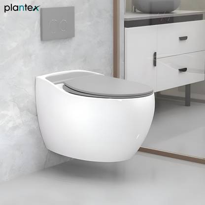 Plantex Commode for Toilet/Ceramic Rimless Wall Hung Commode/Western ...