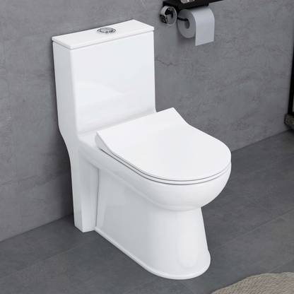 Plantex Ceramic Rimless 1 Pcs Western Toilet/Commode With Soft Close ...