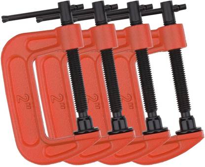 Reema Enterprises 4 Pack 2 Inch C-Clamp Set, Heavy Duty G Clamps with 2 ...