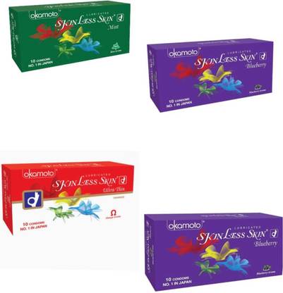 okamoto Skin Less Skin Combo Mint, Blueberry & Omega Condom Price in ...