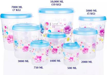 QUISTAL Plastic Grocery Container - 500 g, 750 g, 1 kg, 2 kg, 3 kg, 5 ...