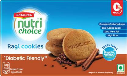 BRITANNIA NutriChoice Essentials Ragi Cookies - No Added Sugar ...