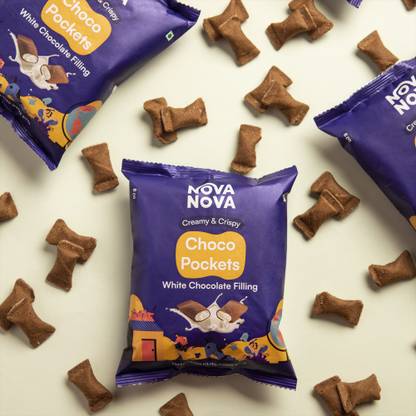 Nova nova Choco Pockets- White Chocolate Filling All Day Snacking Cream ...