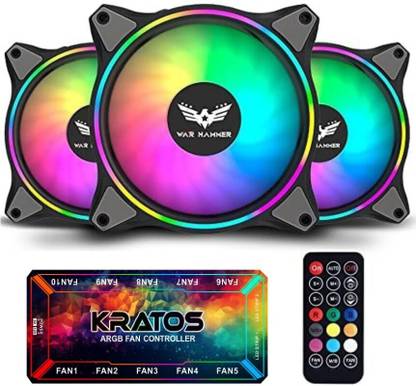 War Hammer Kratos 1500 RPM 120 KIT ARGB Case Fan Pack of 3 ARGB Fans ...