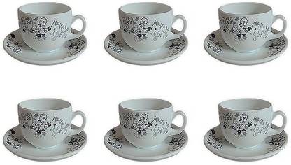 LAOPALA Pack of 6 Ceramic LA Opala Iris Mystrio Black Tea & Coffee Cup ...