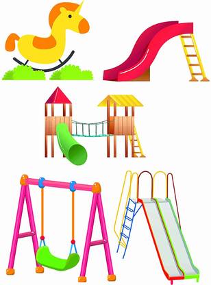 Pretty UR Party Playground Theme Paper Cutouts for Birthday Parties ...