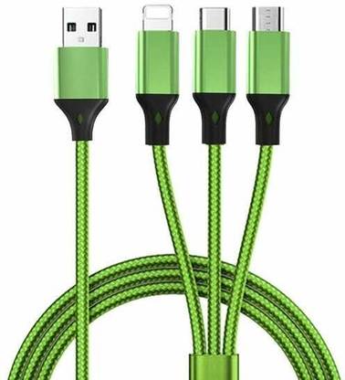 The Black Store USB Type C Cable 1 m Fast Multiple Charging Cable 3-in ...