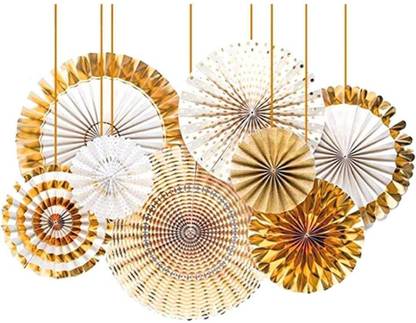 Jemini White,Gold PAPER CARDBOARD FANS, FOIL Price in India - Buy ...