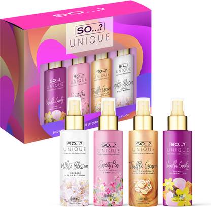 So...? So…? Unique Women's Mini Mist Body Spray Fragrance Gift Set 4 x ...