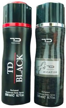 Tom & Darin TD BLACK DEO 200 ML AND AVIATOR DEO 200 ML Body Spray - For ...