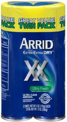 ARRID XX Extra Extra Dry Ultra Clear Aerosol Antiperspirant & Deodorant ...