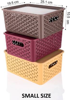 Flipkart.com | Suprita 3 Compartments storage basket SMALL SIZE Plastic ...