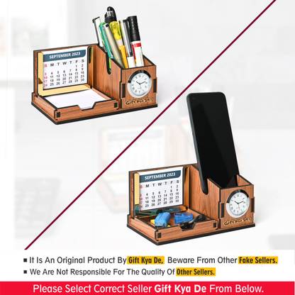Flipkart.com | GIFT KYA DE 2 Compartments Wooden Calendar 2023 & 2024 ...