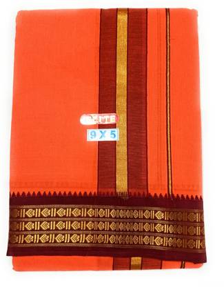 SMT New Traditional Cotton Saffron Color Dhoti for Men Woven Men Dhoti ...