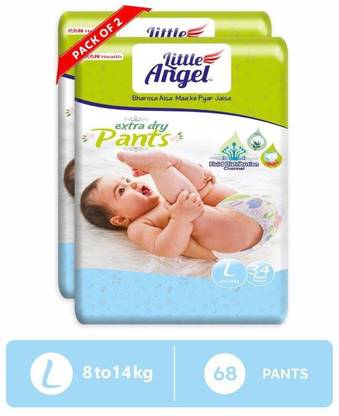 Little Angel Baby Diaper Pants (2 x 34 Pcs) - L - Buy 68 Little Angel ...