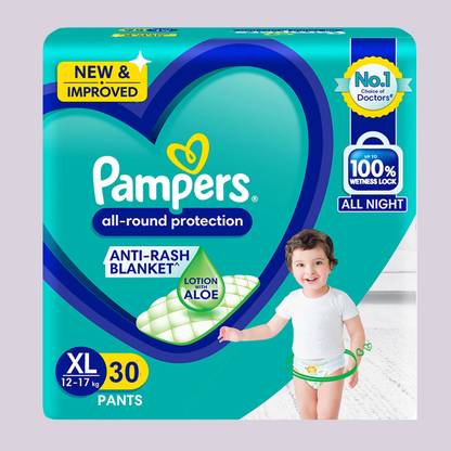 Pampers All Round Protection Happy Skin Pants, With Anti Rash Lotion ...