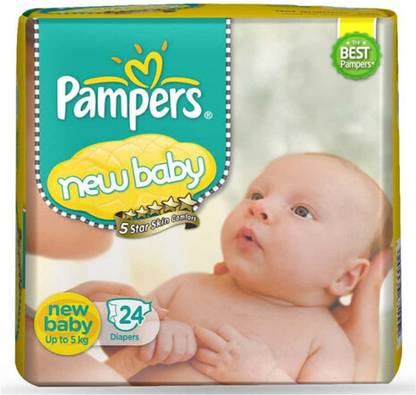 Pampers ACTIVE BABY TAPED DIAPERS NEW BORN NB 24 PACK OF 1 - New Born ...