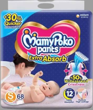 MamyPoko Pants Standard Baby Daiper Extra Absorb S_68 - S - Buy 68 ...