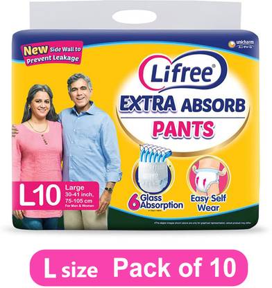 LIFREE Adult Diaper Pants, Extra Absorb Adult Diapers - L - Buy 10 ...
