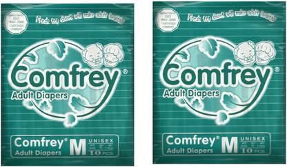 Comfrey Adult Diapers Medium - Disposable Pack of 1 (10 Pcs per Pack ...