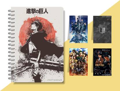 craft maniacs ANIME DIARY & 4 MAGNETIC BOOKMARKS A5 Diary RULED 160 ...