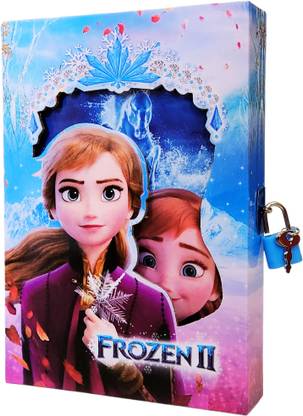KARBD Frozen Princess Sisters Elsa and Anna C Secret Lock Diary with ...