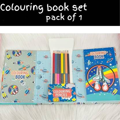 Ease Colouring Set Children's Coloring Book Set + 12 Colouring Pencils ...