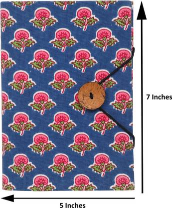 THE CRAFT MONK Pink Floral Printed Cotton Fabric Cover With Button Lock ...