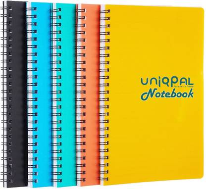 UNIQPAL Set of 5 A4 Notebook Spiral Plain Page 200 Pages Price in India ...