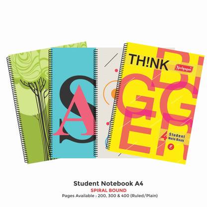 NEELGAGAN Spiral Student 6 Subject A4 Notebook Ruled (21cm X 29.7cm ...