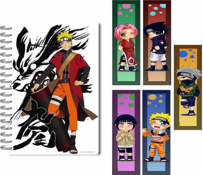 craft maniacs NARUTO DIARY & FREEBIE BOOKMARKS A5 Notebook RULED 100 ...