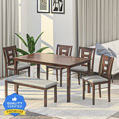 Nilkamal Bella Cushioned Seat | Straight Leg Table | Set: 4 Chairs, 1 ...