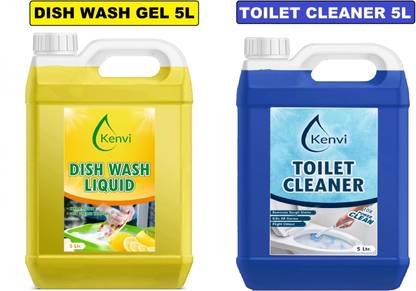 KENVI 5L ultra powerful dish cleaning gel with 5L non acidic toilet ...