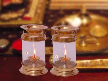 KDT Brass Kamal Akhand Jyot Diya Oil Lamp for Pooja & Diwali Table ...